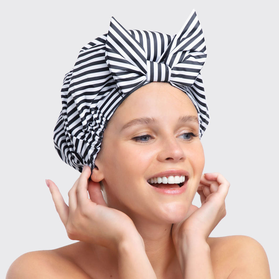 Recycled Polyester Luxe Shower Cap - Stripe – KITSCH