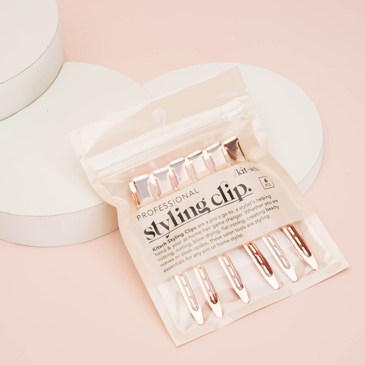 Rose Gold Styling Hair Clips 6pc Set – KITSCH