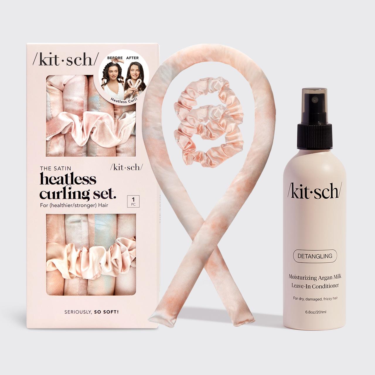 Satin Heatless Curling Set + Leave-In Conditioner Combo – KITSCH