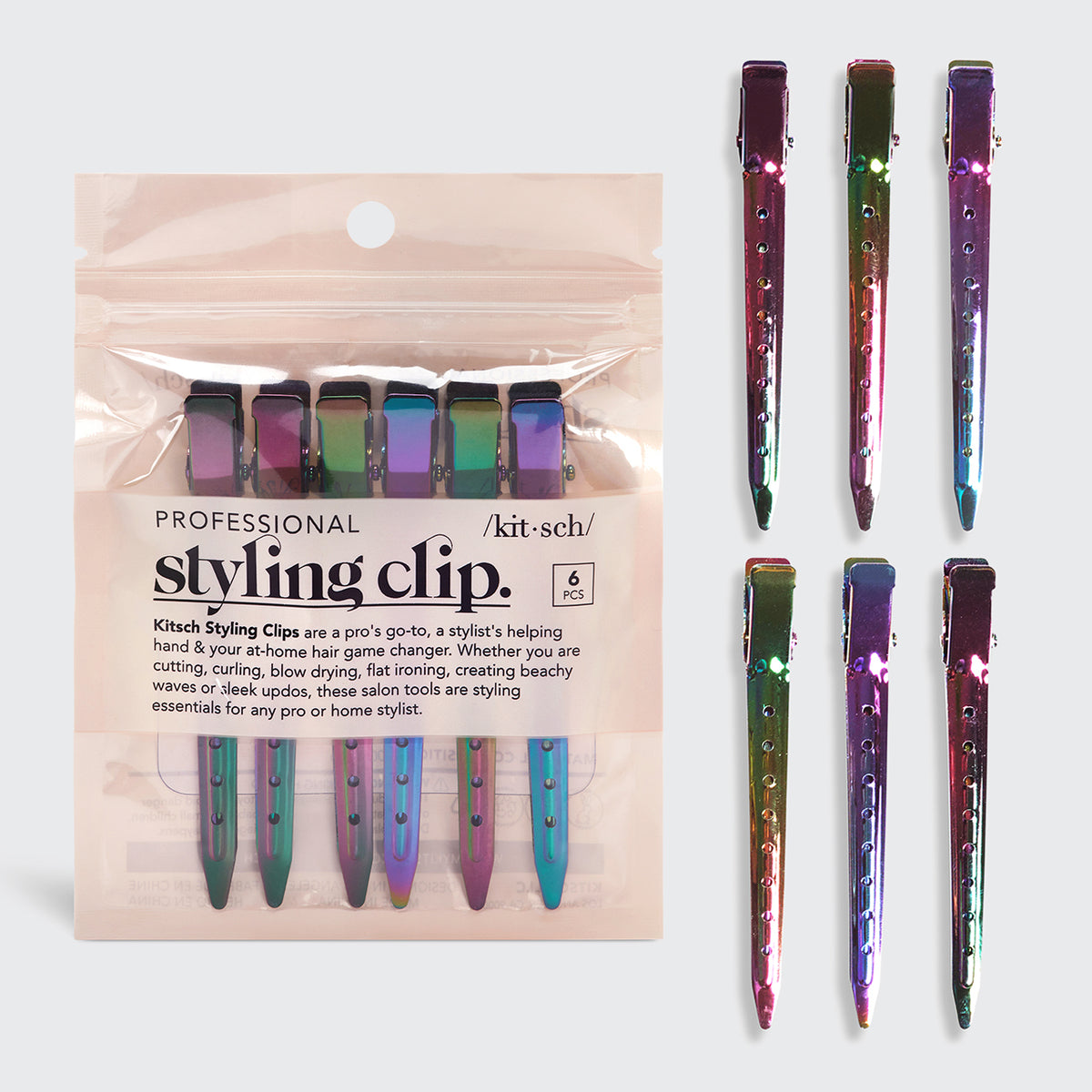 Iridescent Styling Hair Clips 6pc Set – KITSCH