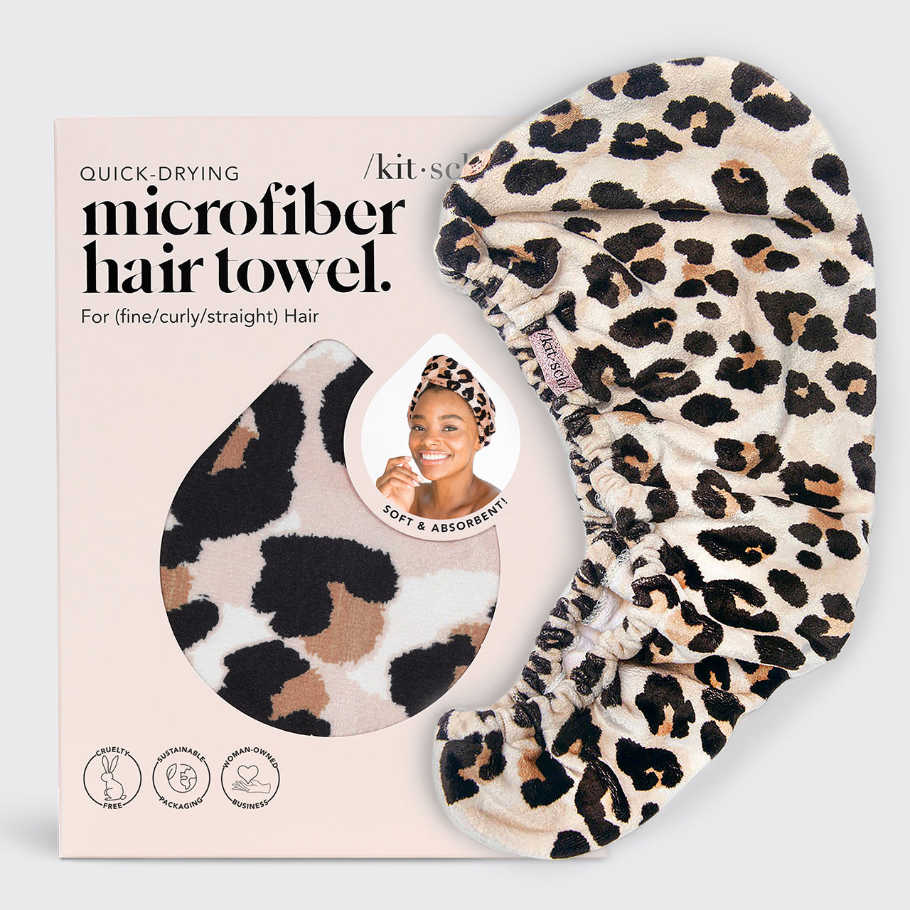 Microfiber Hair Towel in Leopard – KITSCH