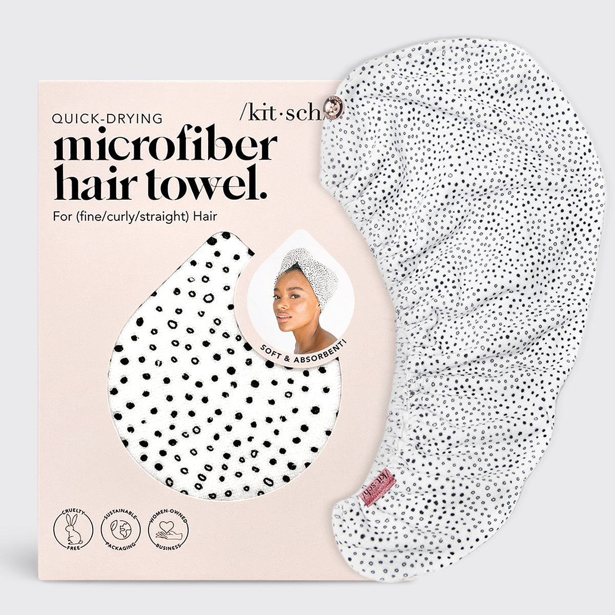 Microfiber Hair Towel - Micro Dot – KITSCH