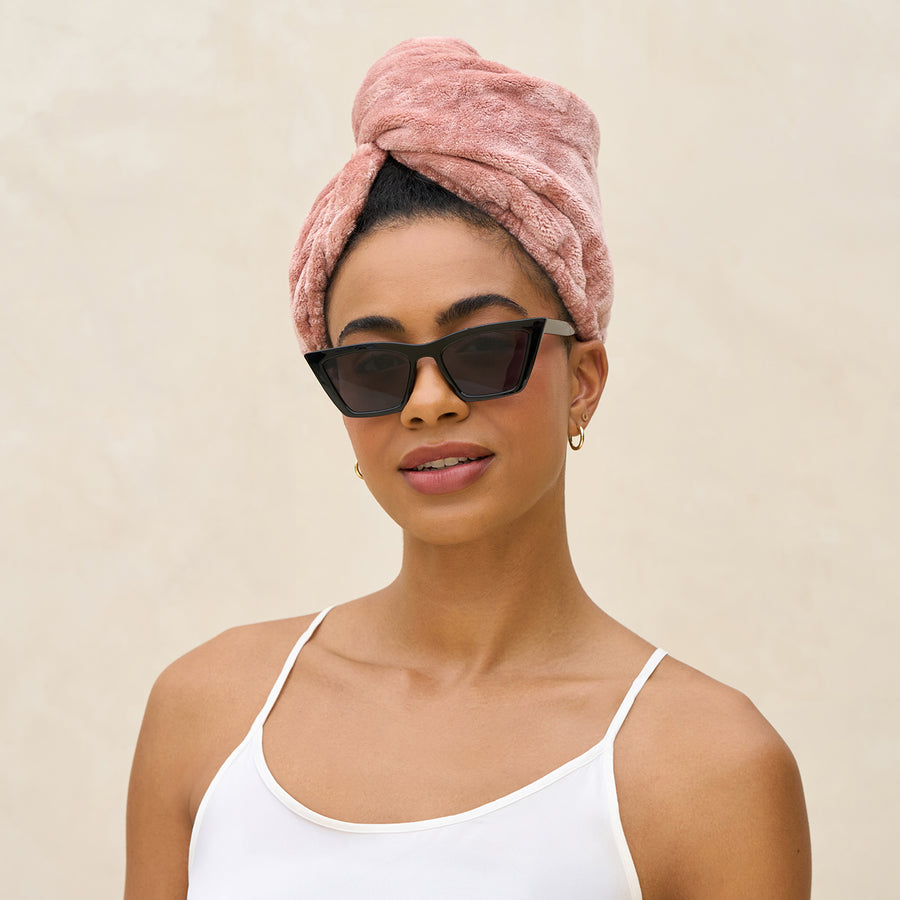 Terracotta Plush Microfiber Hair Towel Turban – KITSCH
