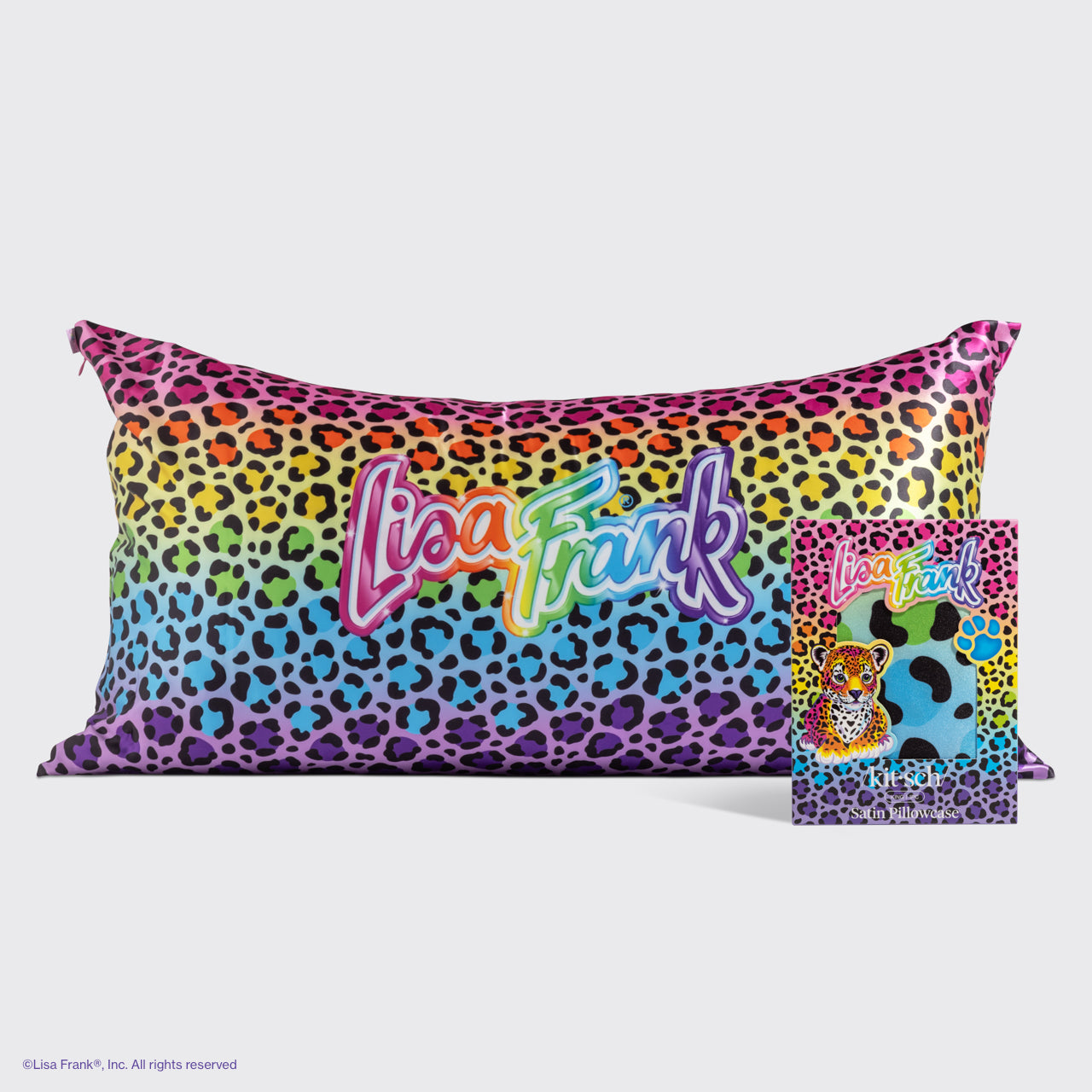 Lisa Frank x Kitsch King Satin Pillowcase in Rainbow Leopard - King ...