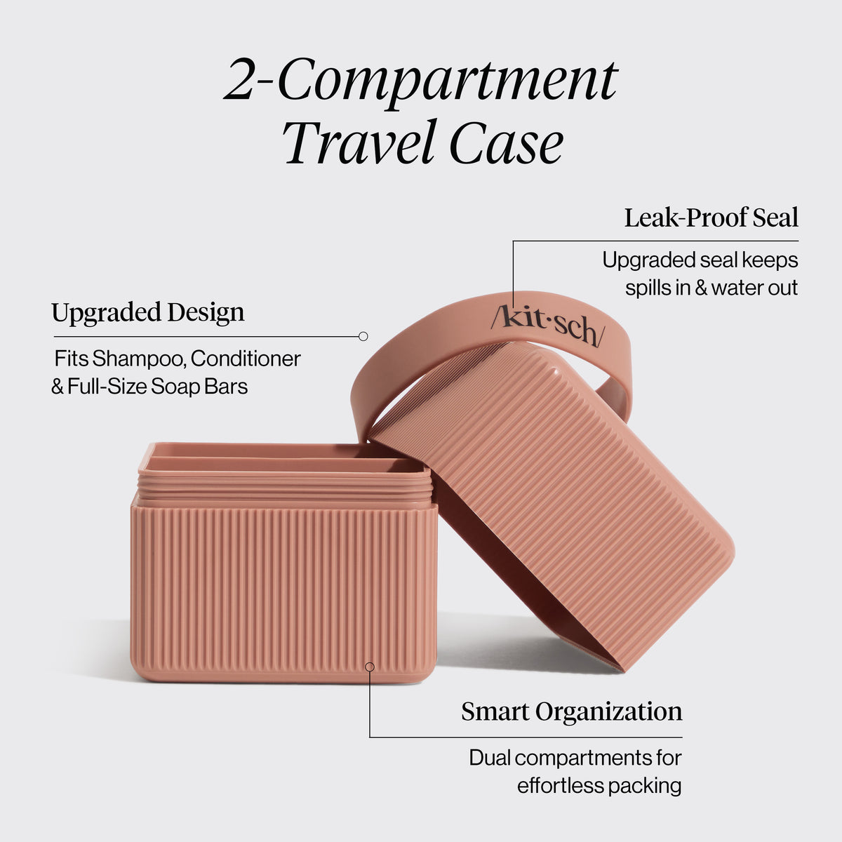 2-Compartment Travel Case - Terracotta – KITSCH