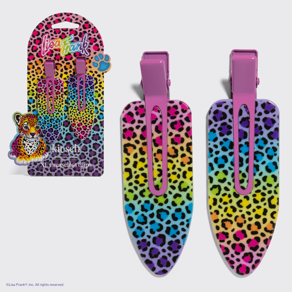 Lisa Frank x Kitsch XL Creaseless Clips in Rainbow Leopard – KITSCH