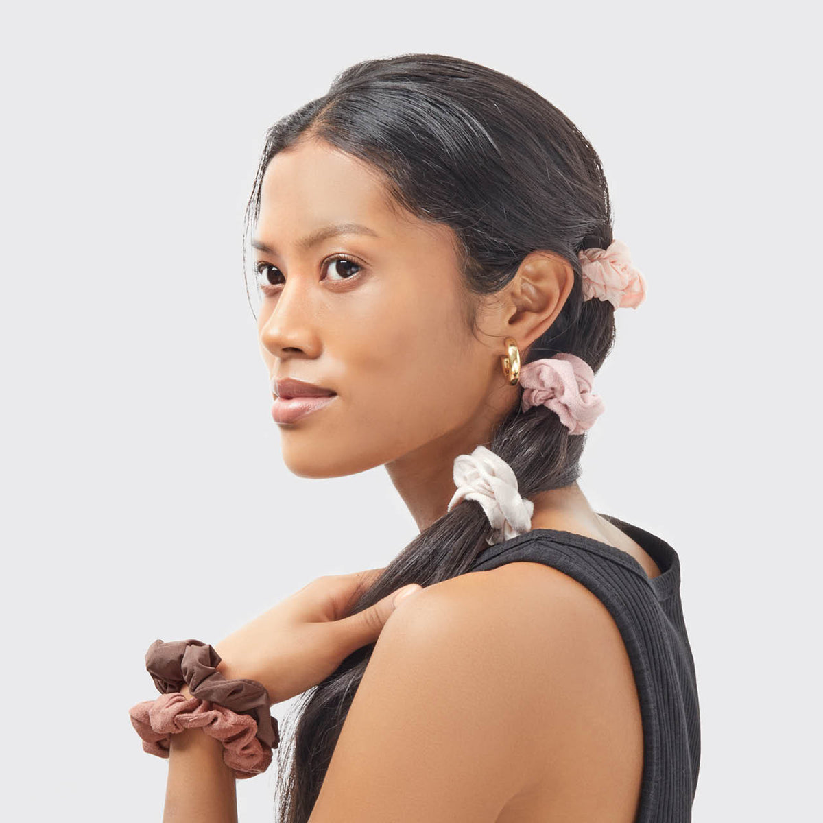 Assorted Textured Scrunchies 5pc Set - Terracotta – KITSCH