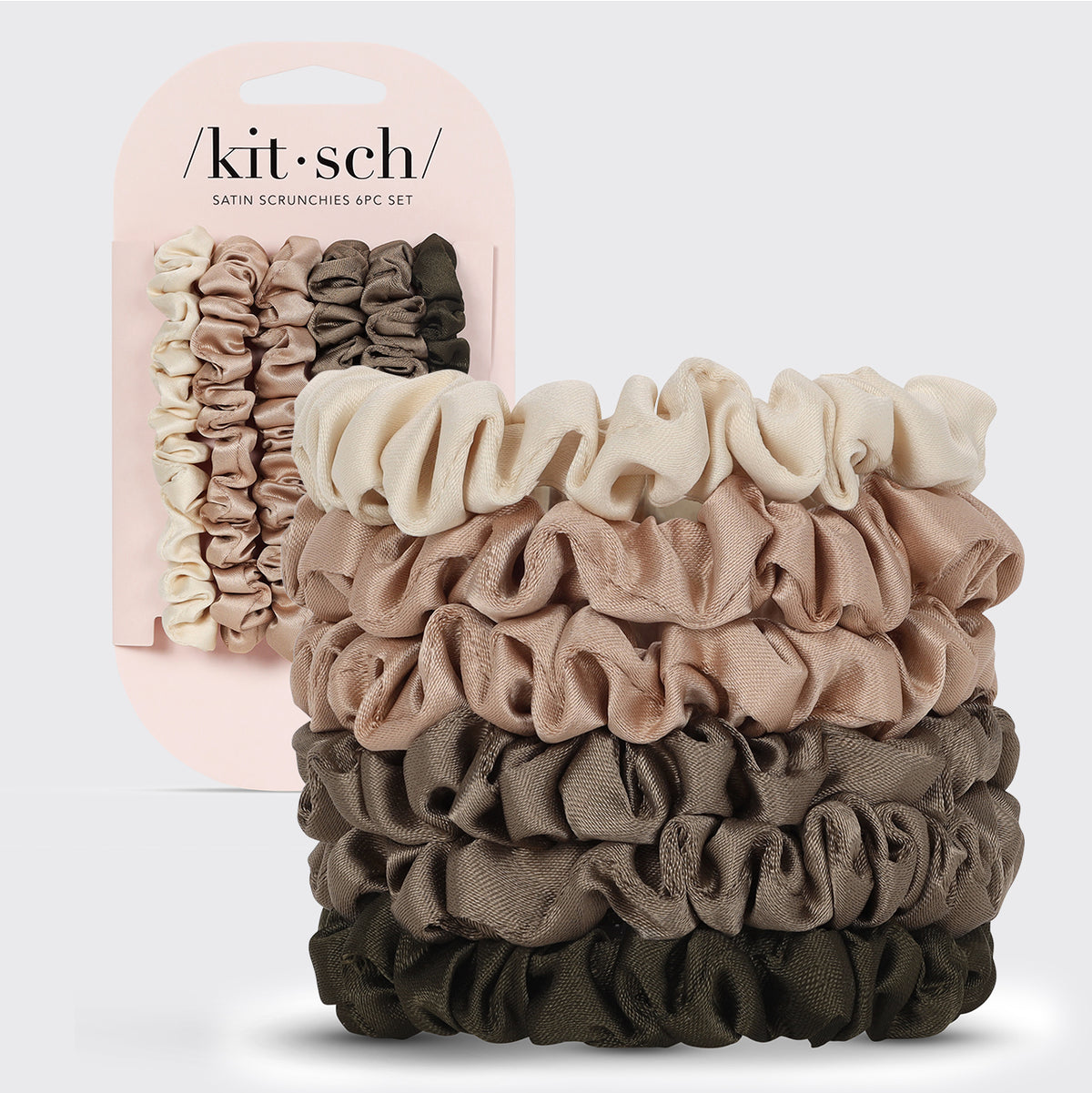 Eucalyptus Ultra Petite Satin Scrunchies 6pc set – KITSCH