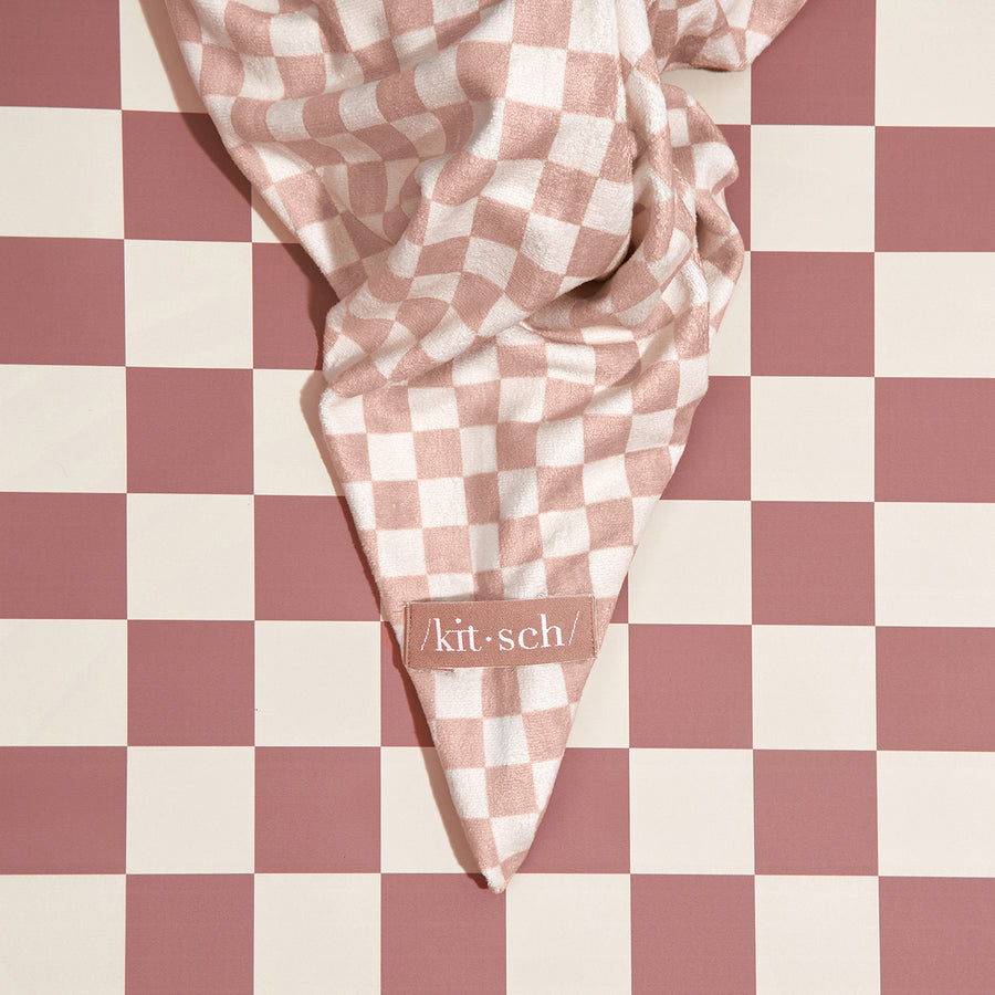 XL Quick-Dry Hair Towel Wrap - Checker – KITSCH