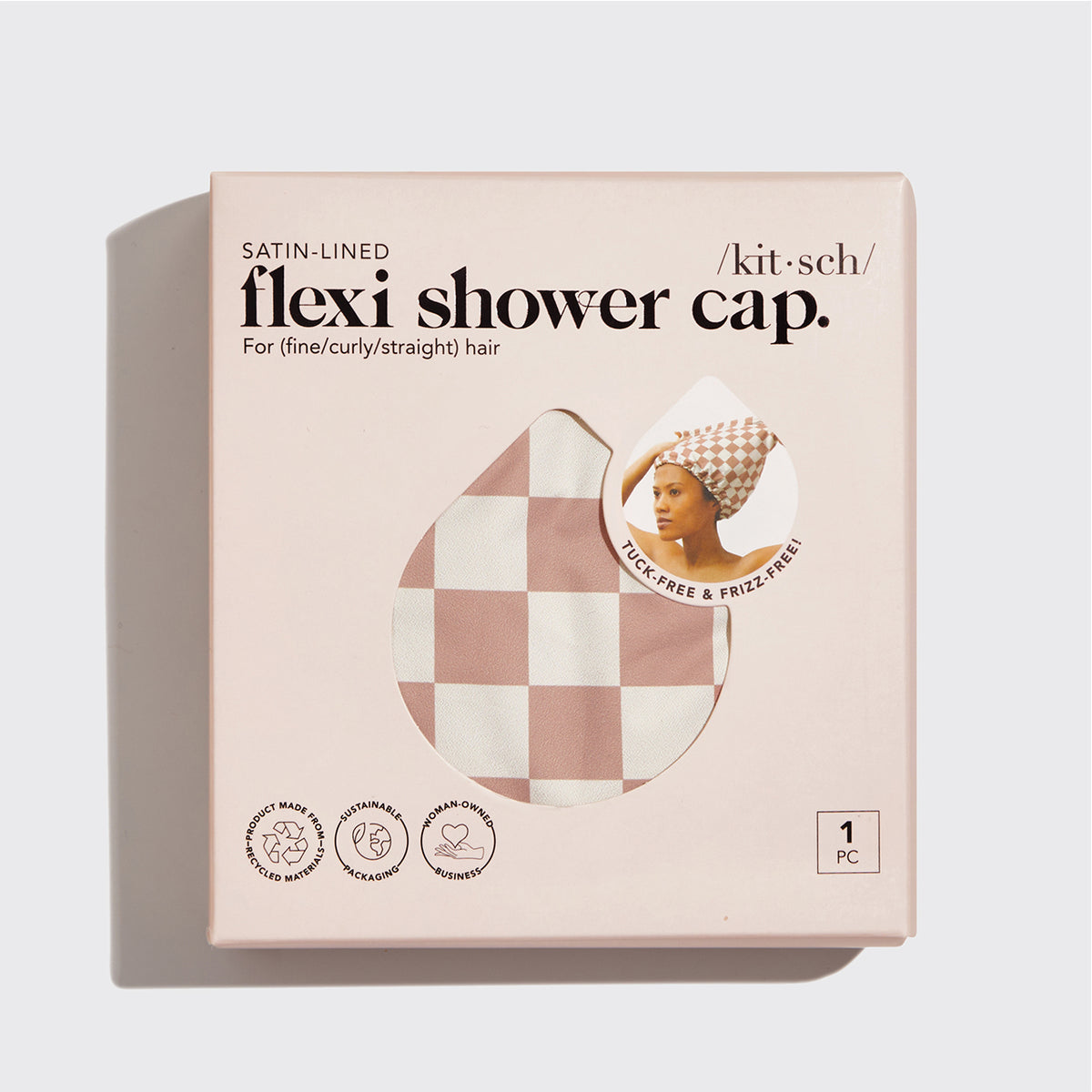 Satin Lined Flexi Shower Cap + XL Hair Towel Bundle – KITSCH