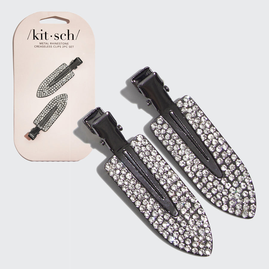 Metal Rhinestone Creaseless Clips 2pc Set – KITSCH