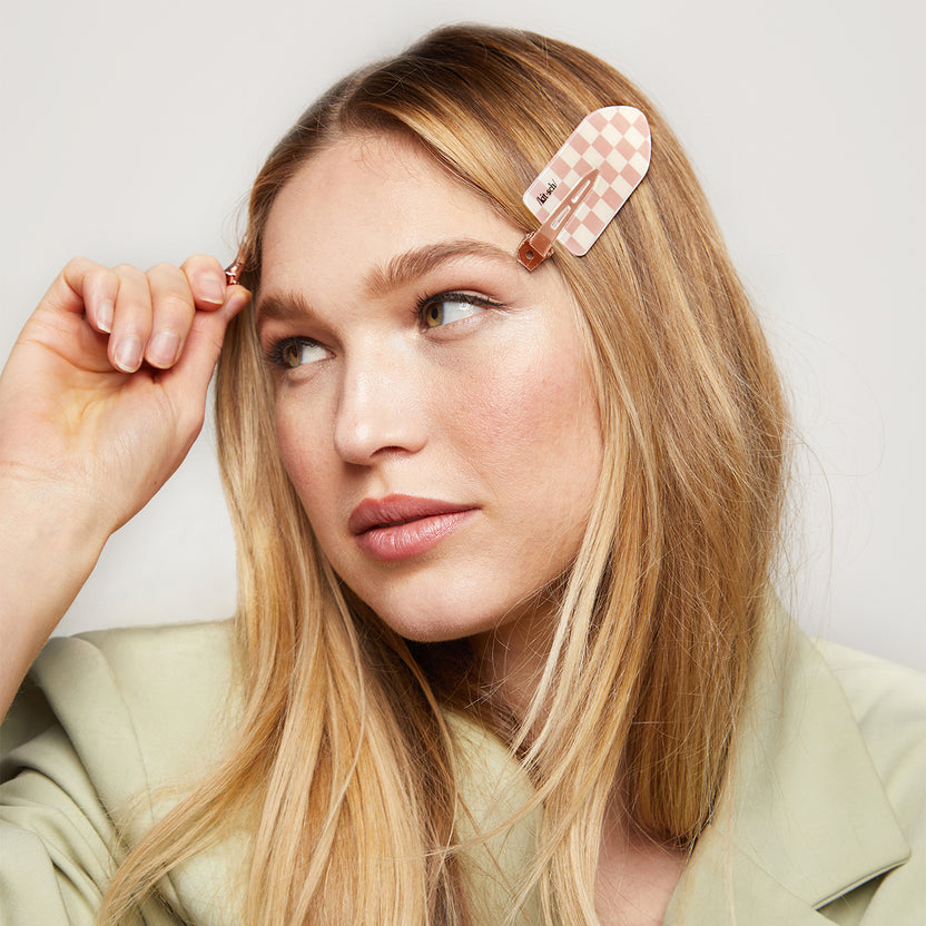 XL Creaseless Clips 2pc Set - Terracotta Checker – KITSCH
