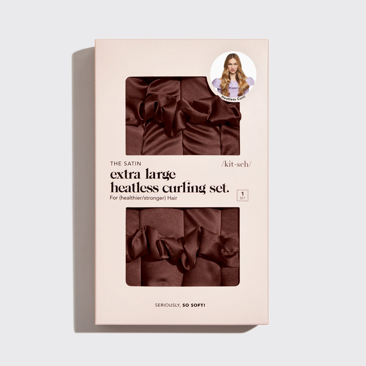 Chocolate XL Satin Heatless Curling Set – KITSCH