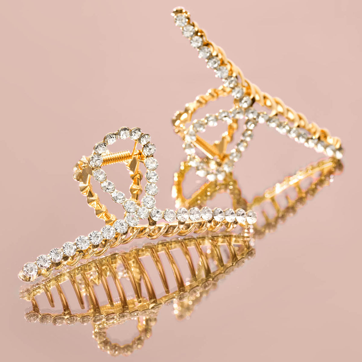 Gold Metal Rhinestone Loop Claw Clip – KITSCH