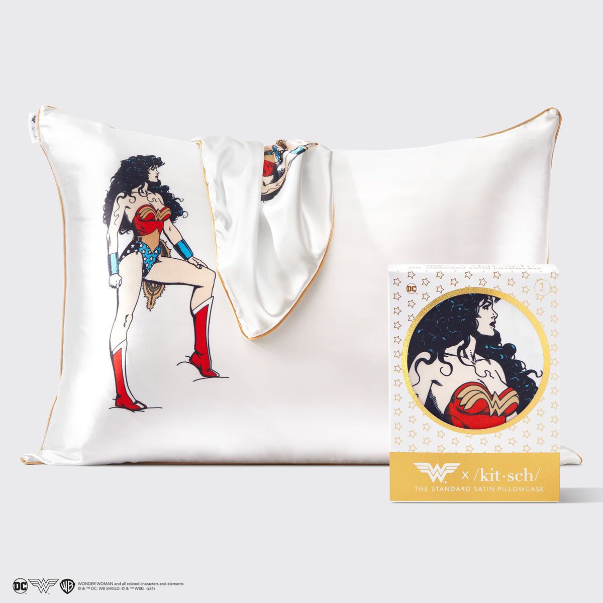 Kitsch x Wonder Woman Satin Pillowcase in Believe in Wonder – KITSCH