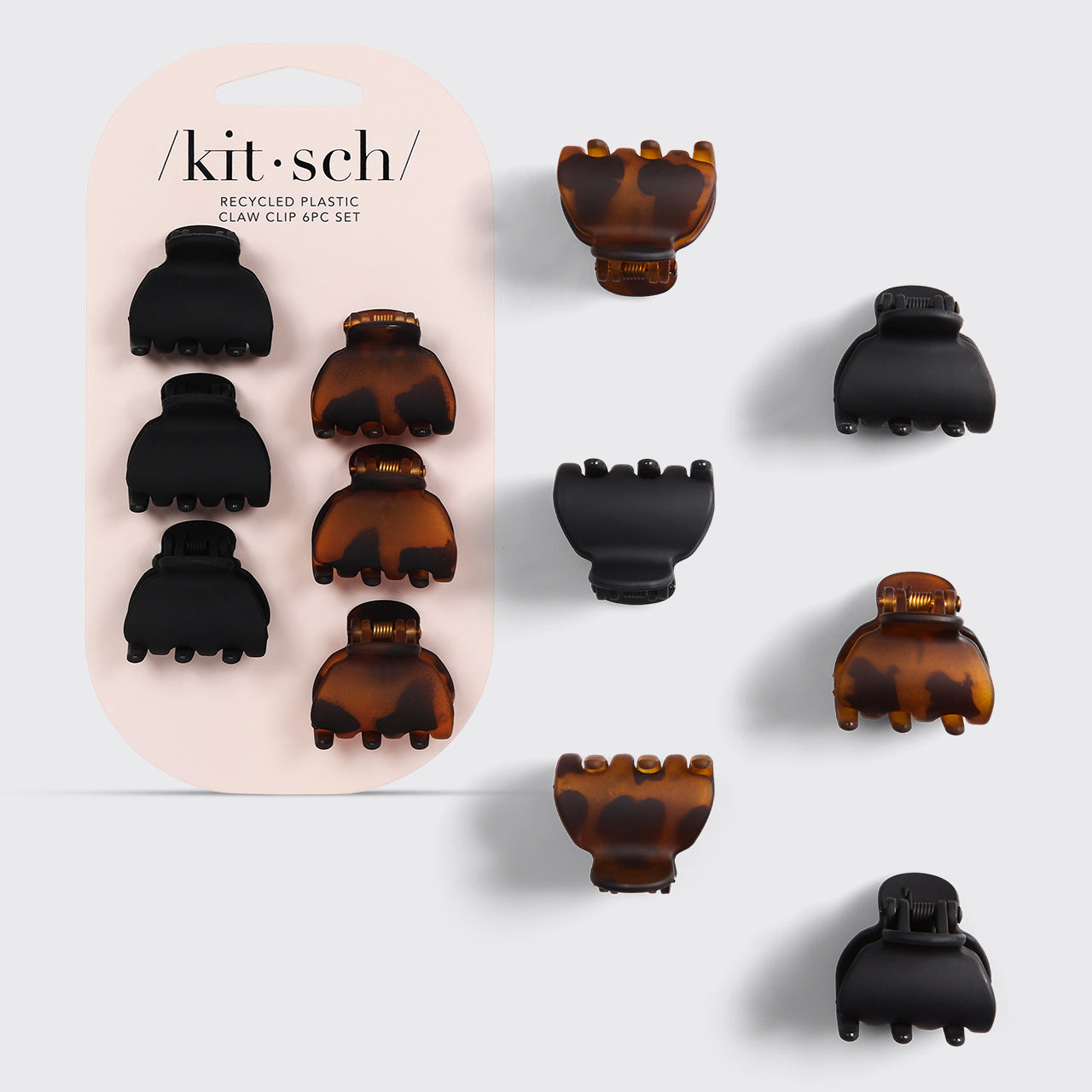 X-Small Claw Clips 6pc Set - Black & Tort – KITSCH