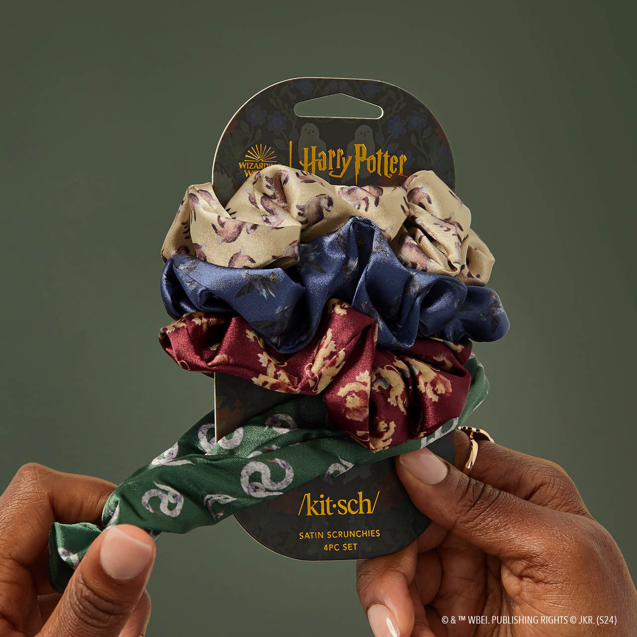 Kitsch x Harry Potter Satin Scrunchies All Houses 4pc Set – KITSCH