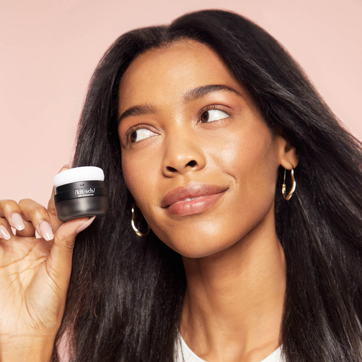 Dark Volumizing Rice Protein Dry Shampoo with Puff – KITSCH