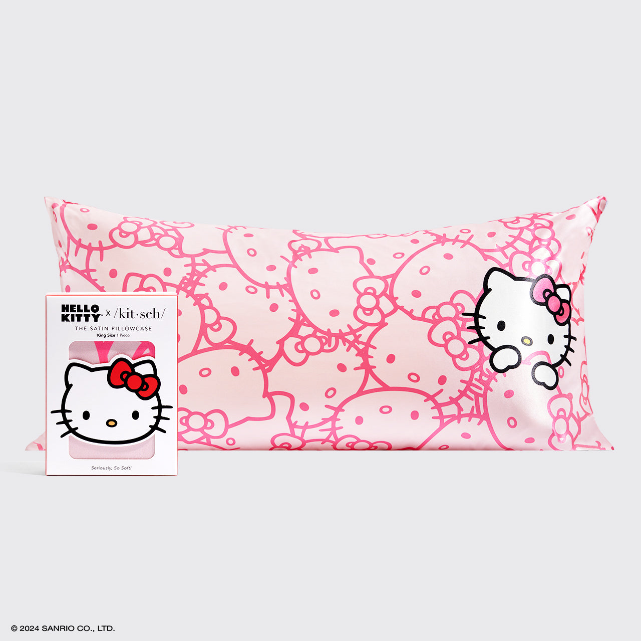Hello Kitty x Kitsch Fronha King - Caras de gatinho cor-de-rosa – KITSCH