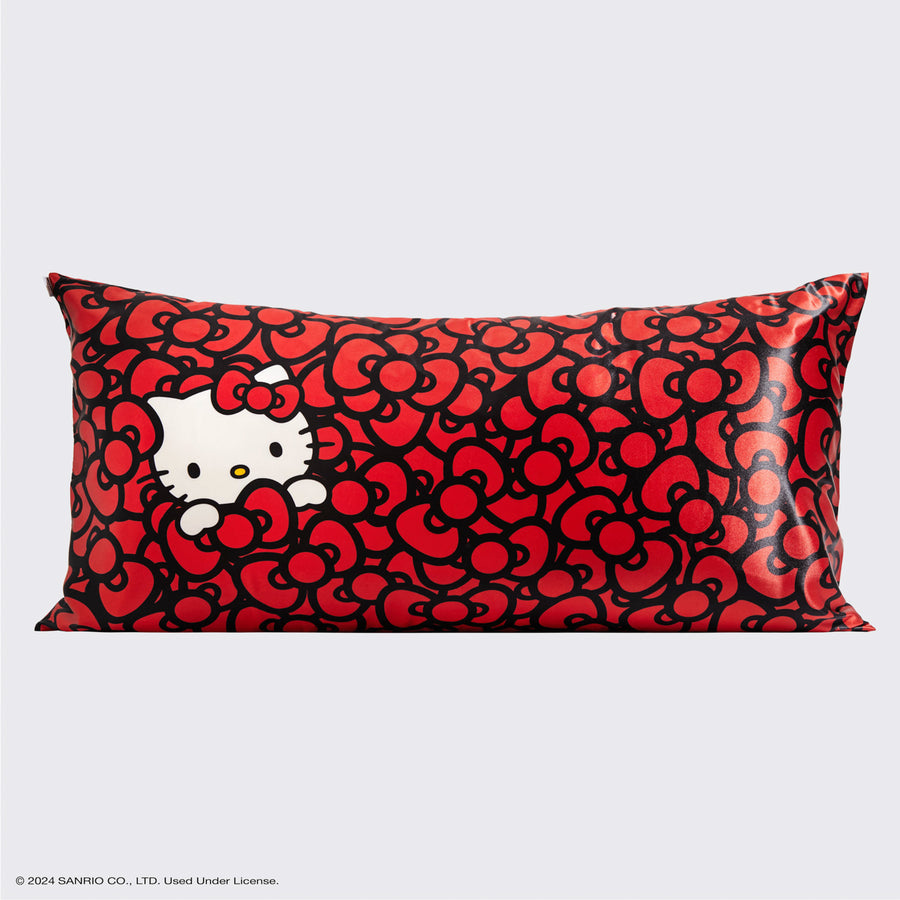 Kitsch x Hello Kitty Satin Pillowcase in Kitty Bathes in a Sea of Bows ...
