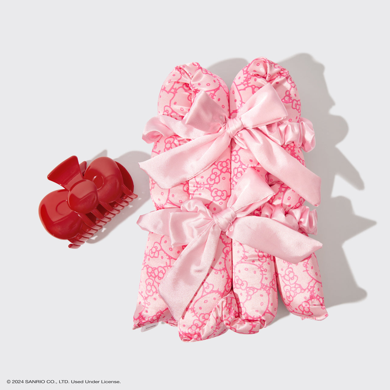 Kitsch X Hello Kitty Xl Satin Heatless Styling And Bow Claw Clip 4pc Set Kitsch