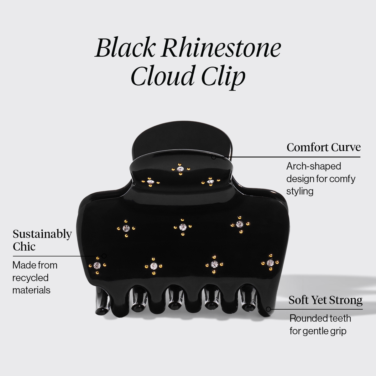 Black Rhinestone Cloud Claw Clip – KITSCH