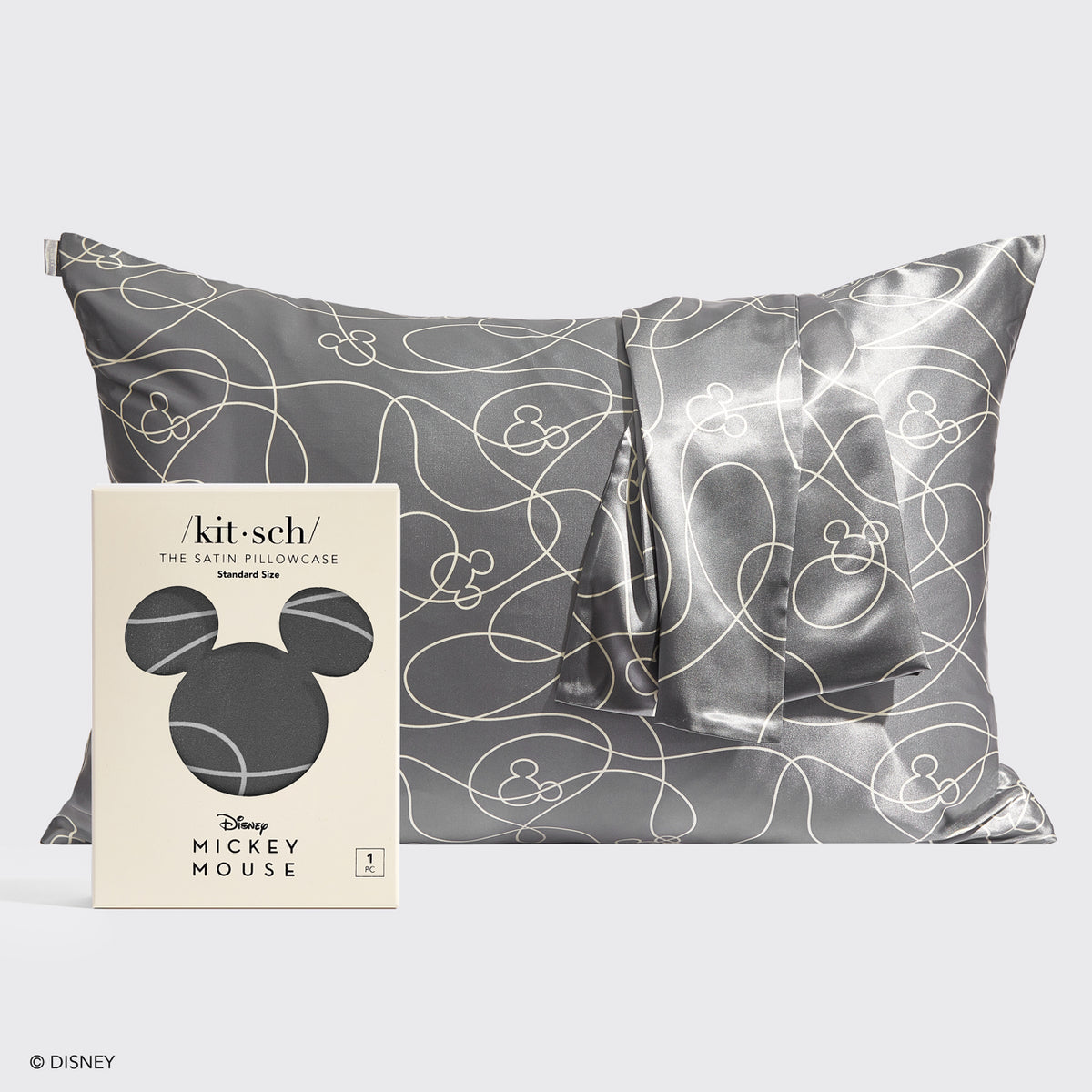 Kitsch x Mickey and Minnie Satin Pillowcase in Mickey Maze – KITSCH