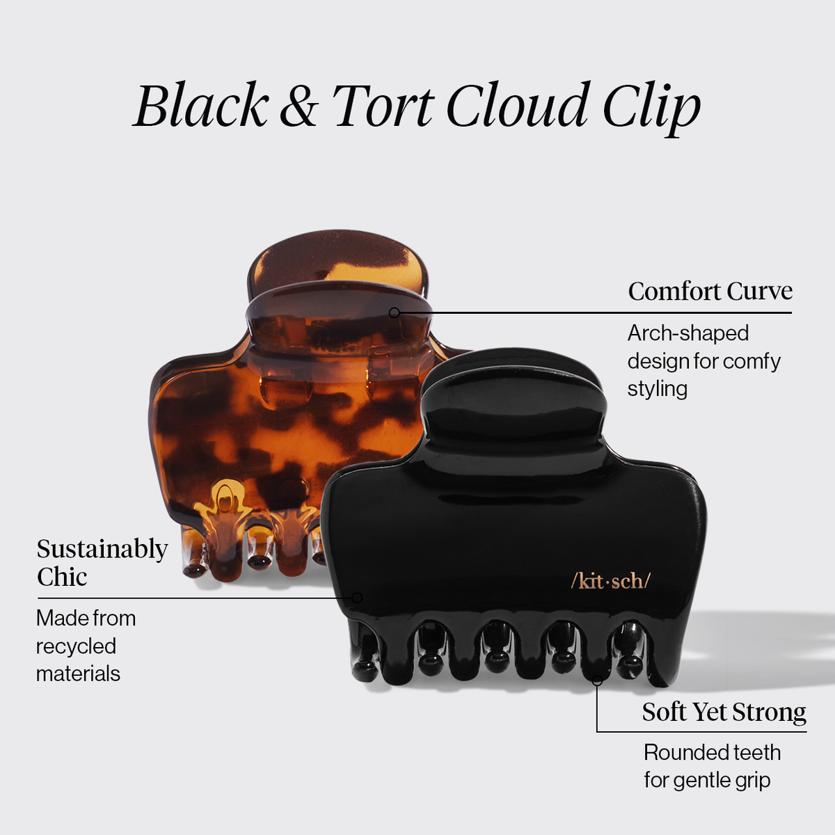Black & Tort Cloud Claw Clips 2pc Set – KITSCH