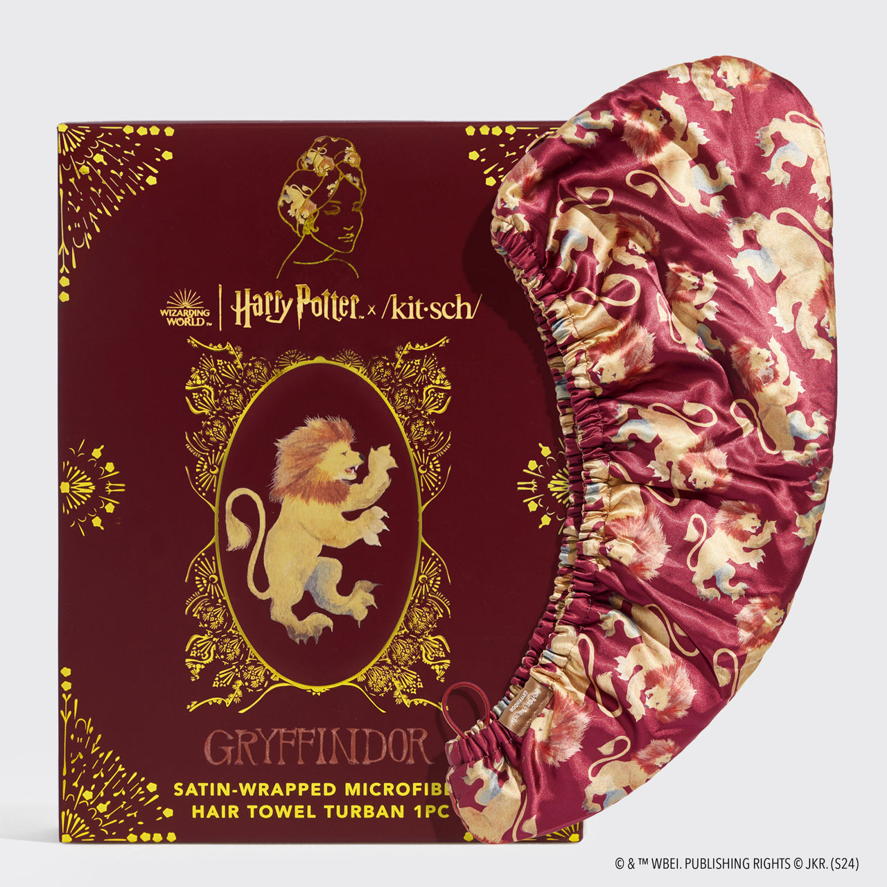 Kitsch x Harry Potter Satin Wrapped Hair Towel - Gryffindor – KITSCH