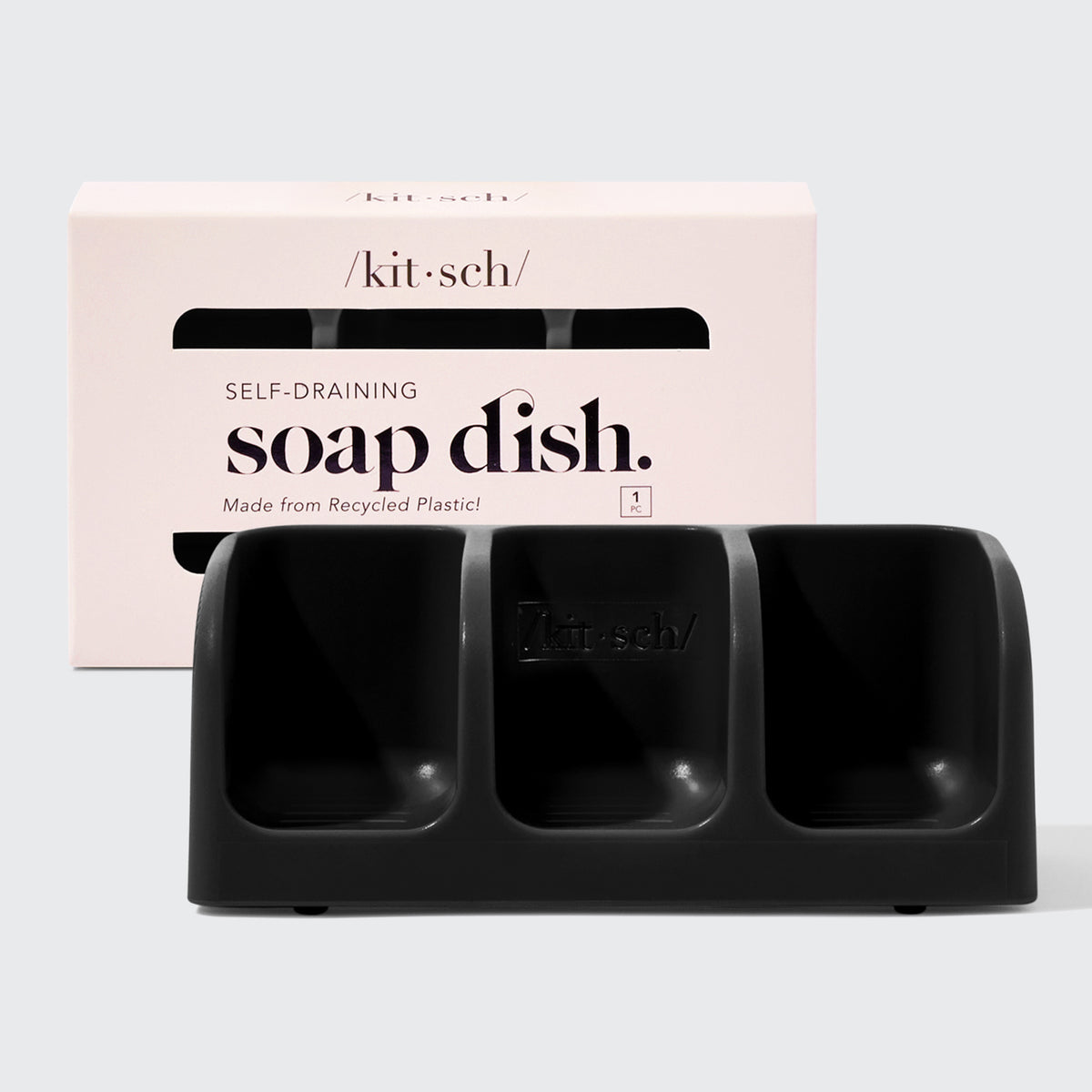 Black Self-Draining Soap Dish – KITSCH