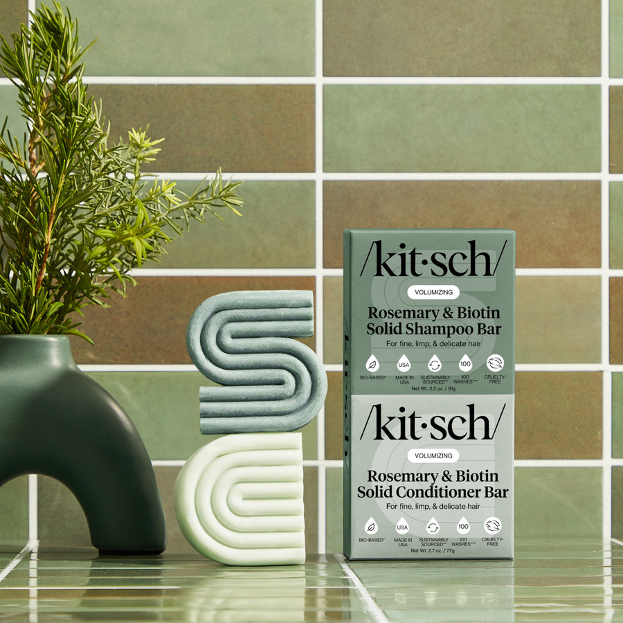 Rosemary & Biotin Volumizing Shampoo & Conditioner Bar Combo – KITSCH