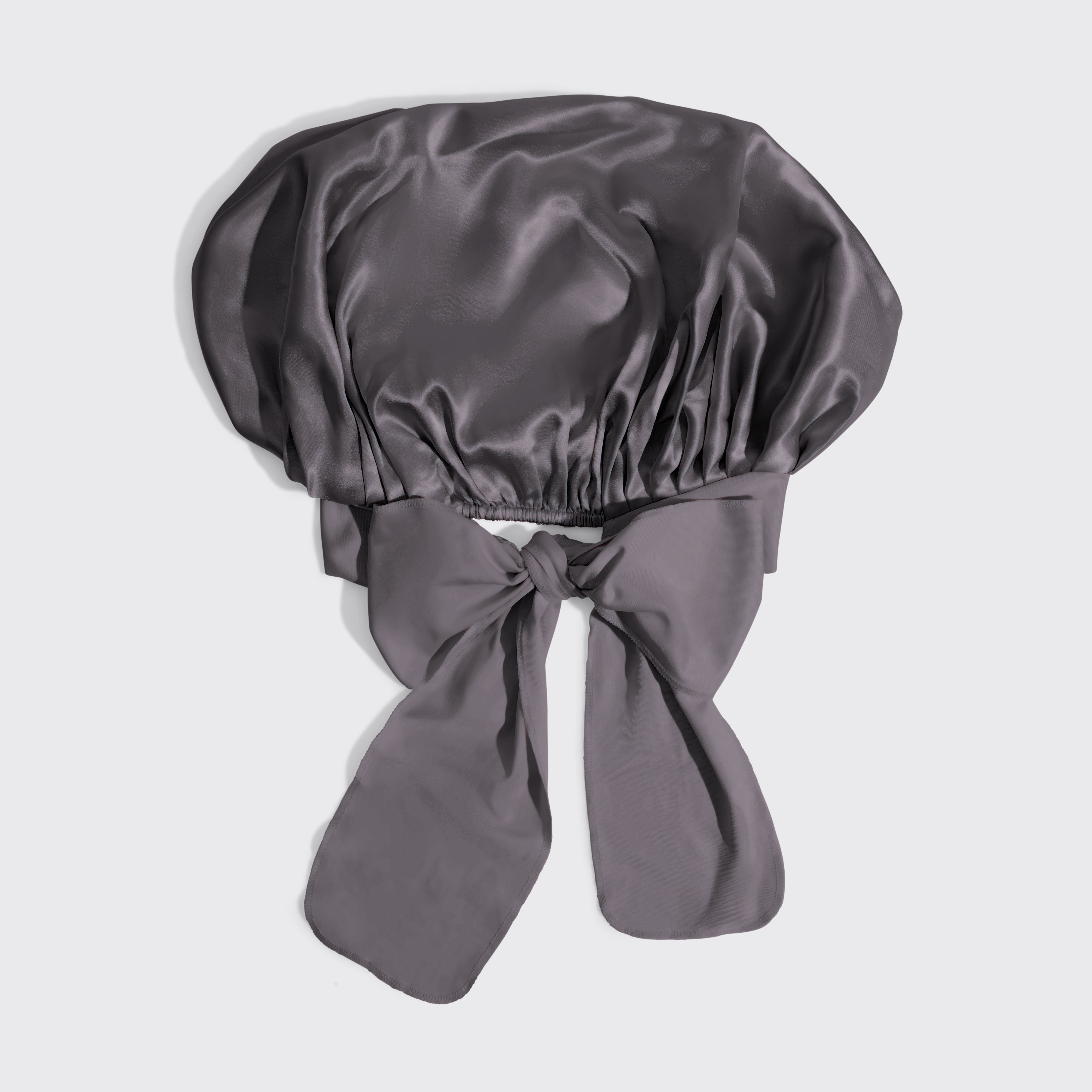 Adjustable Oversized Satin Bonnet- Charcoal – KITSCH