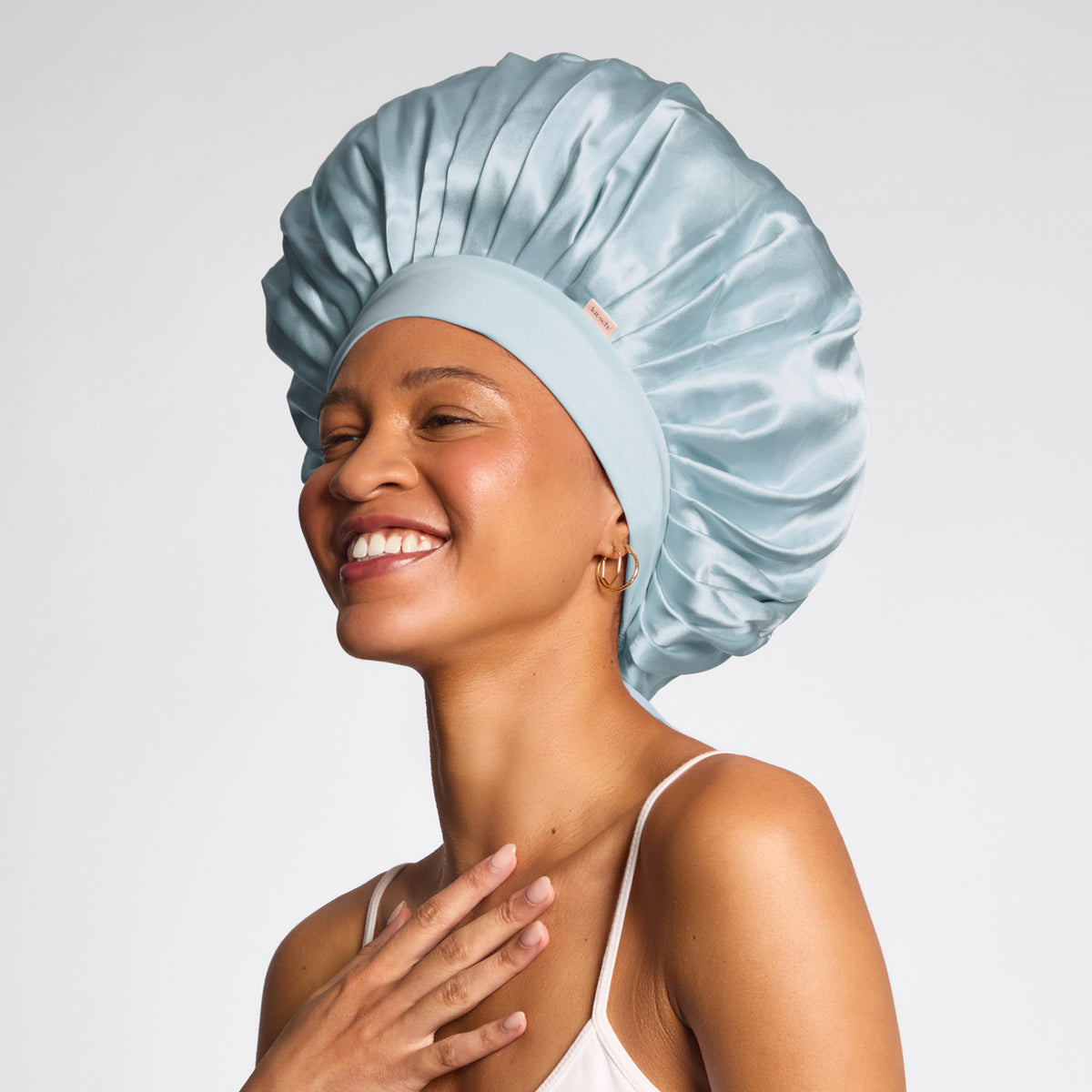 Haze Blue Oversized Satin Bonnet – KITSCH