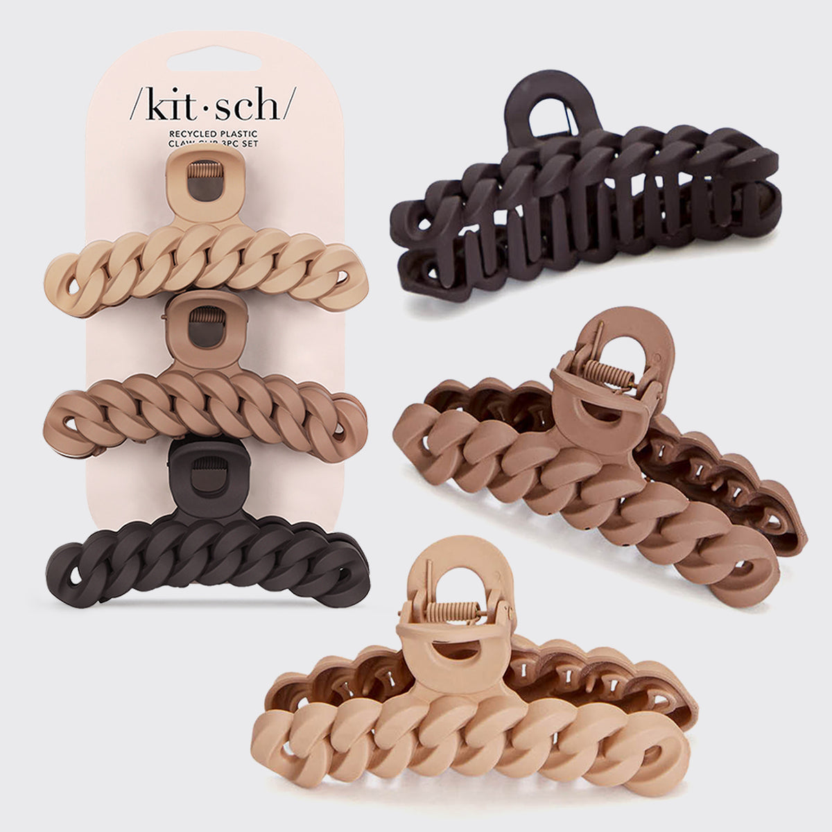 Neutral Chain Claw Clips 3pc Set – KITSCH