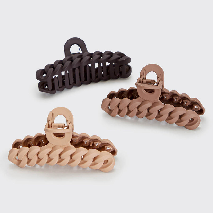 Eco-friendly Chain Claw Clip 3pc Set - Neutral – KITSCH