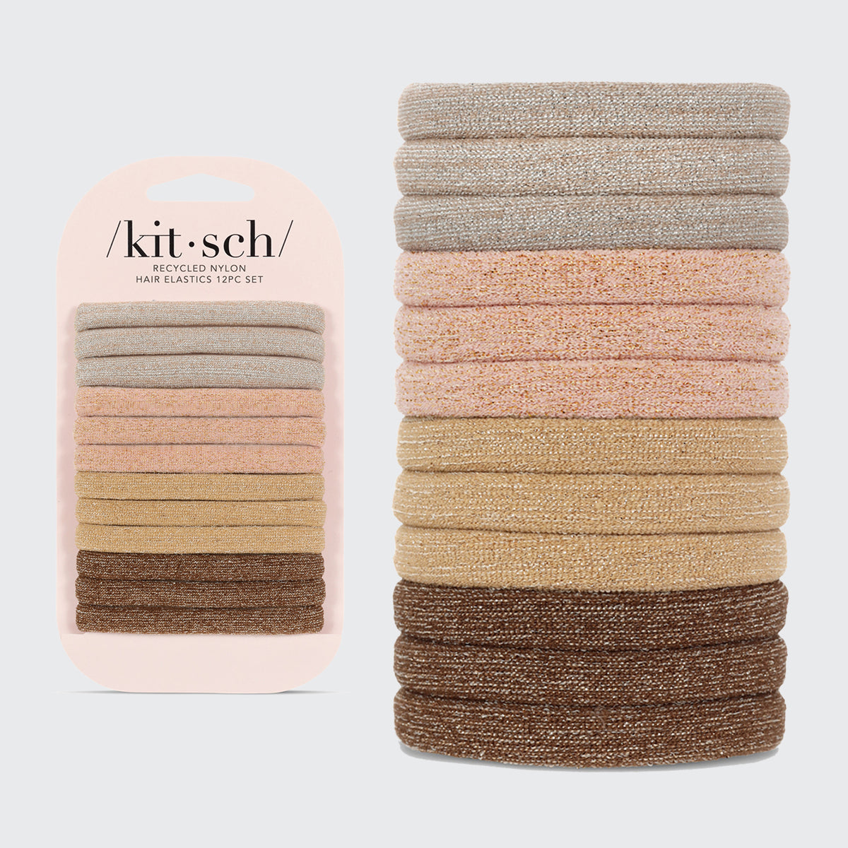 Neutral Glitter Elastics 12pc Set – KITSCH