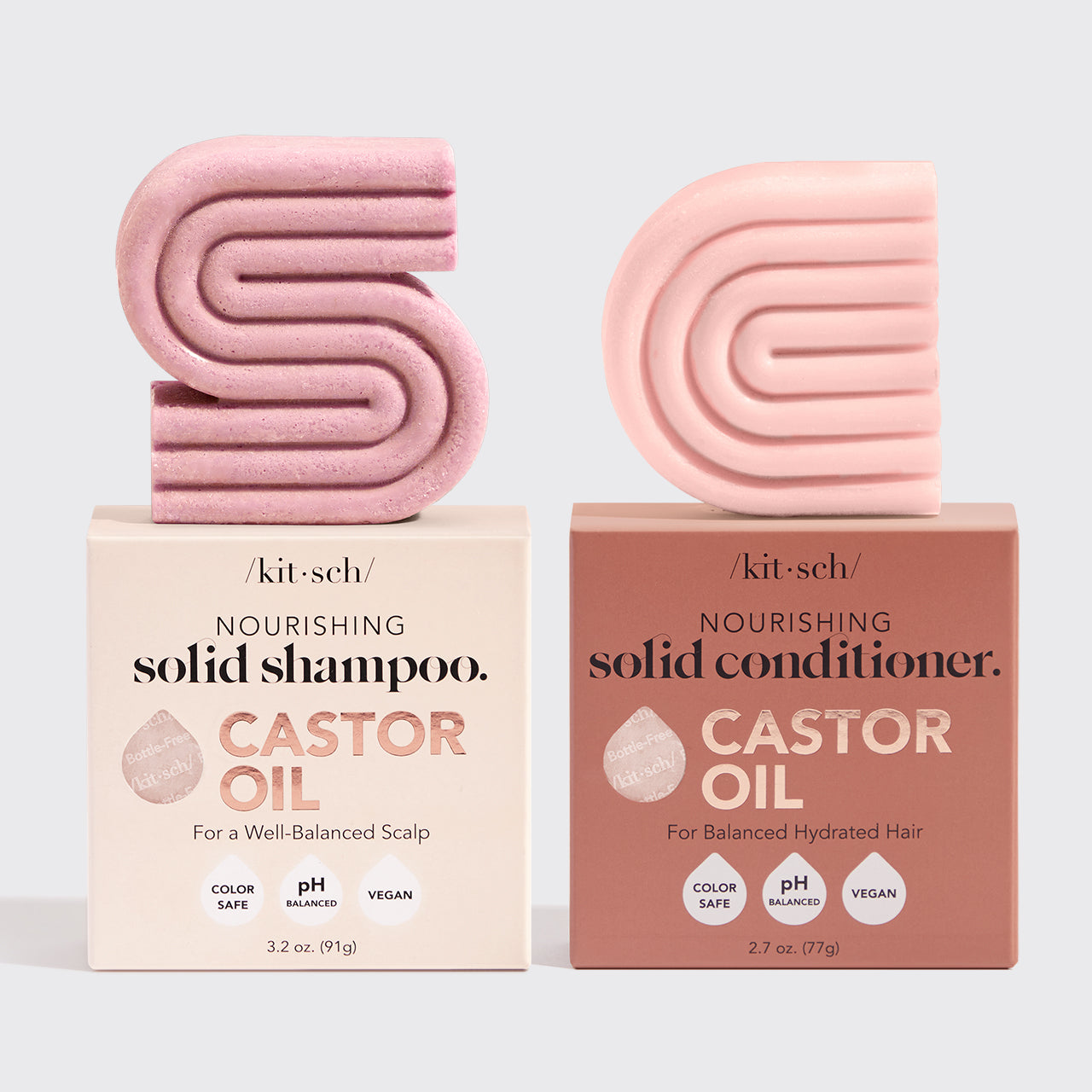 Castor Oil Shampoo & Conditioner Bar Combo Pack – KITSCH