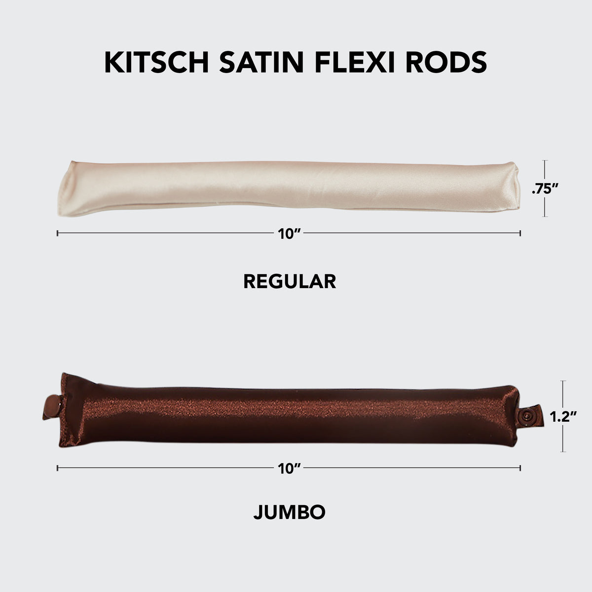 Satin Jumbo Flexi Rods 4pc - Rosewood | Heatless Curls & Waves | KITSCH