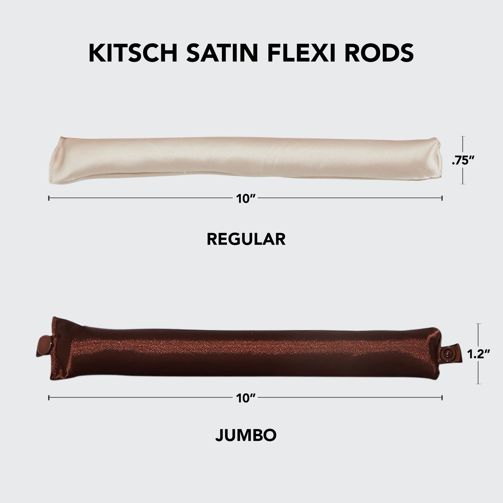 Satin Jumbo Flexi Rods 4pc - Rosewood | Heatless Curls & Waves | KITSCH