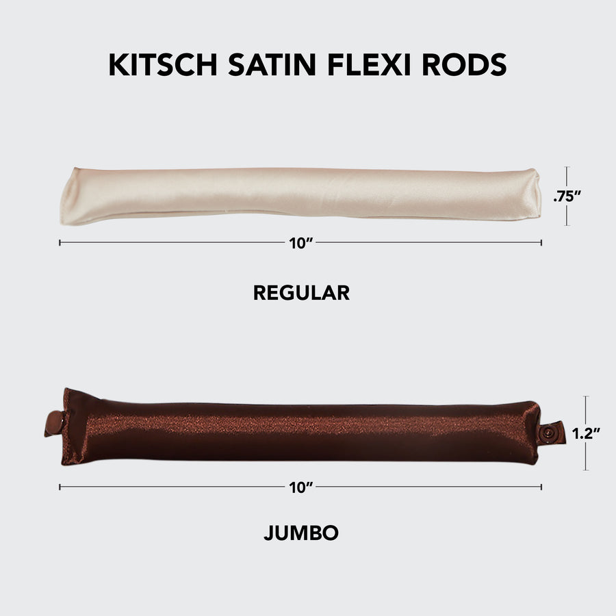 Satin Jumbo Flexi Rods 4pc - Rosewood | Heatless Curls & Waves | KITSCH