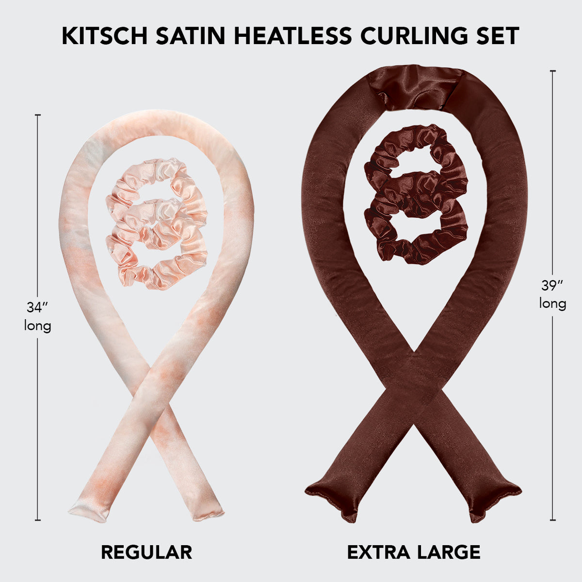 Chocolate XL Satin Heatless Curling Set – KITSCH