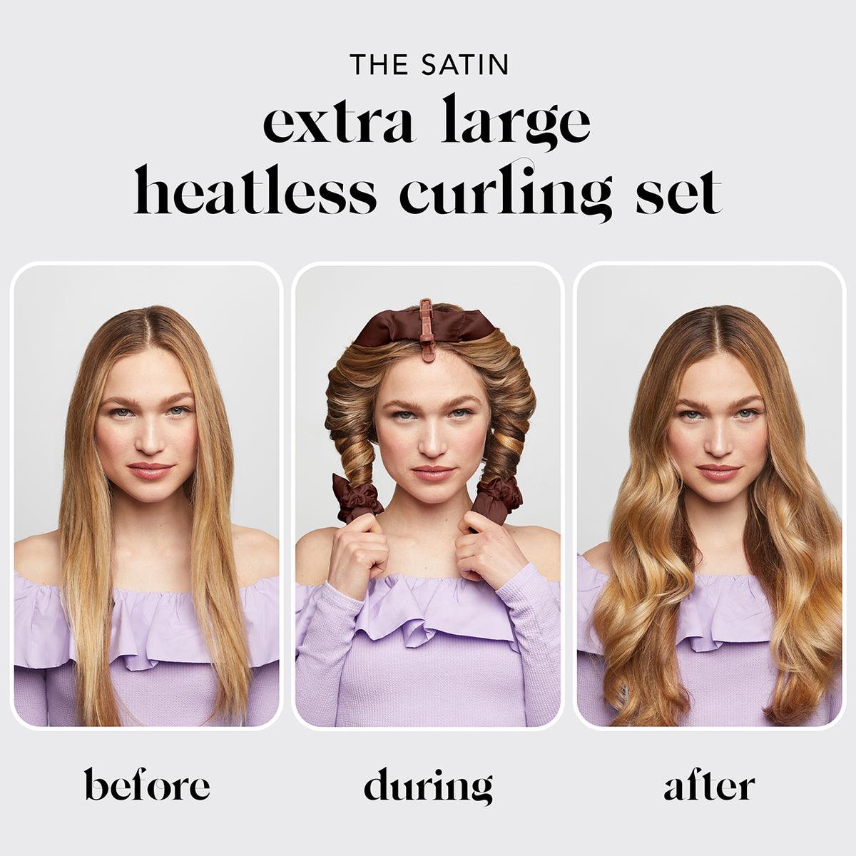 Chocolate XL Satin Heatless Curling Set – KITSCH