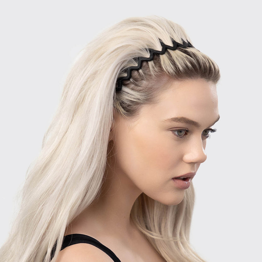 Zig Zag Headband 2pc Black And Tort Kitsch