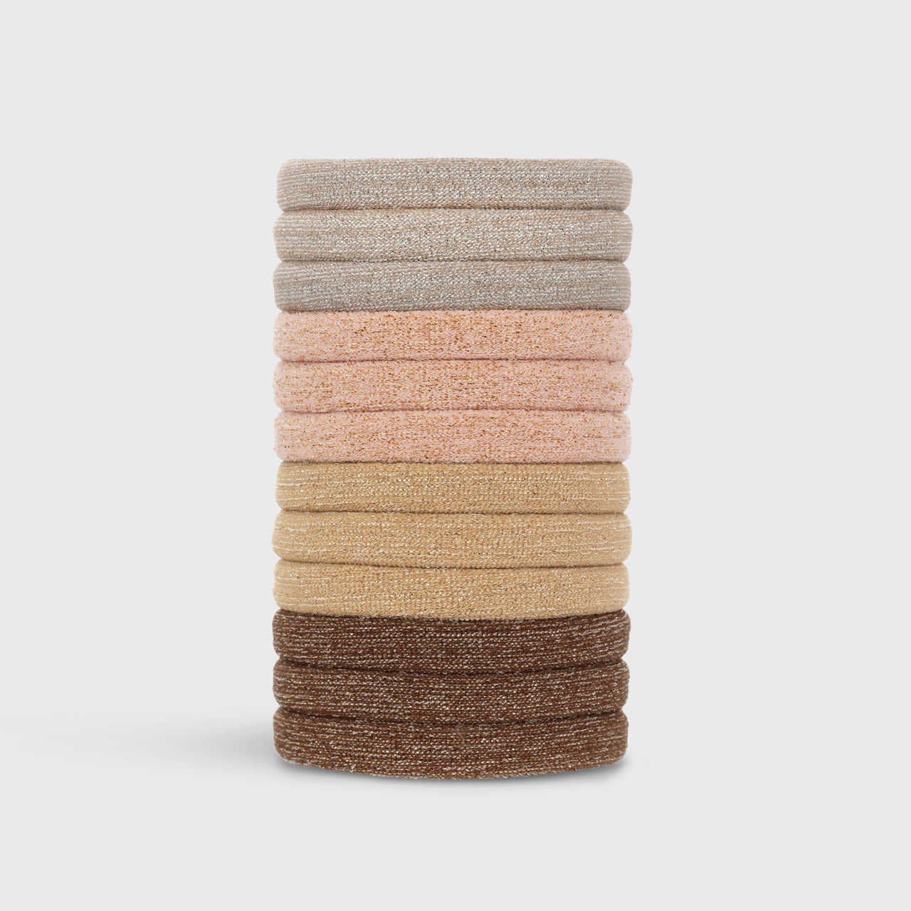 Medium Neutral Glitter Elastics 12pc Set – KITSCH