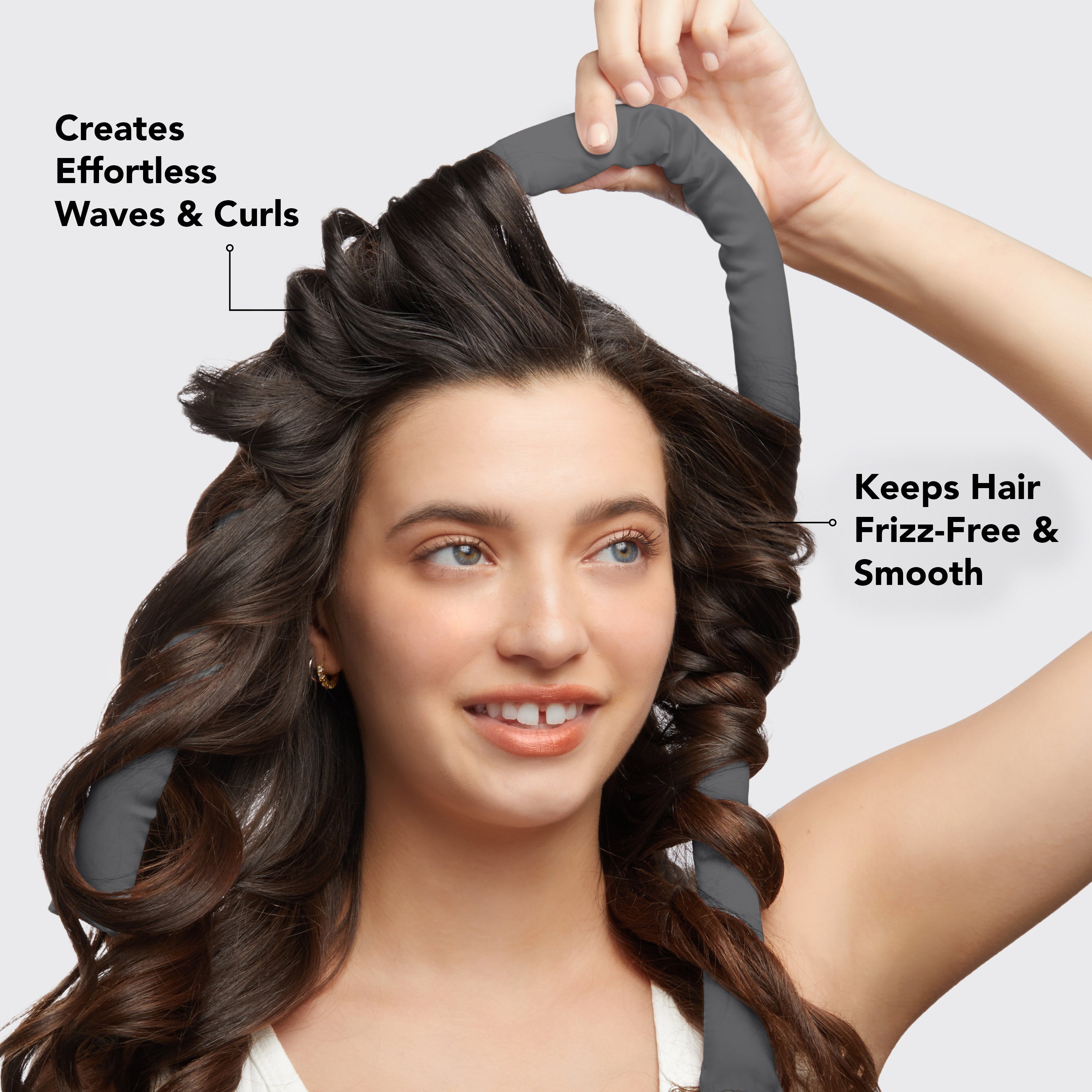 Heatless Hair Curler in Satin - Charcoal – KITSCH